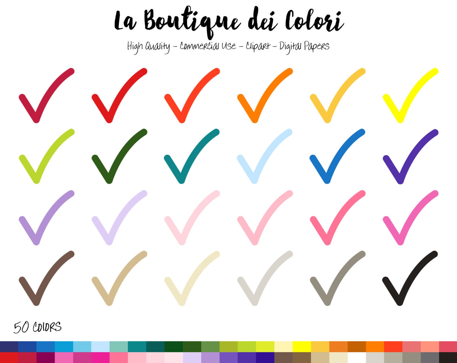 50 Checkmark Clipart Tick Mark Digital Illustrations PNG - Etsy