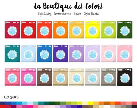 50 Rainbow Washing machine Clip art, Cute Digital illustrations PNG ...