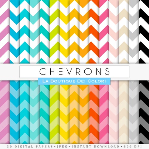 Big CHEVRON Digital Paper Rainbow Pastel Colors Thick Chevron - Etsy