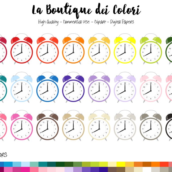 Alarm Clock Clip Art - Etsy