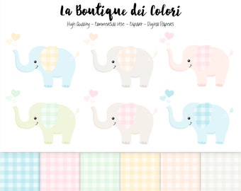 Baby Elephants Digital Clip Art Set - Etsy UK
