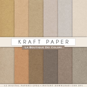 Kraft Digital Papers Cardboard Backgrounds Brown Scrapbook - Etsy