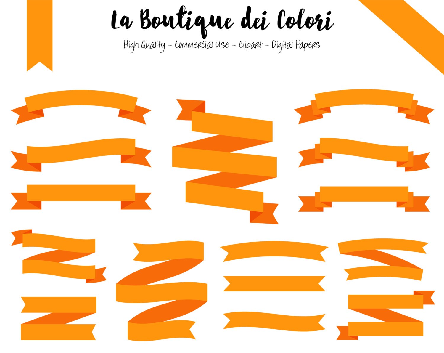 Orange Ribbon Banner