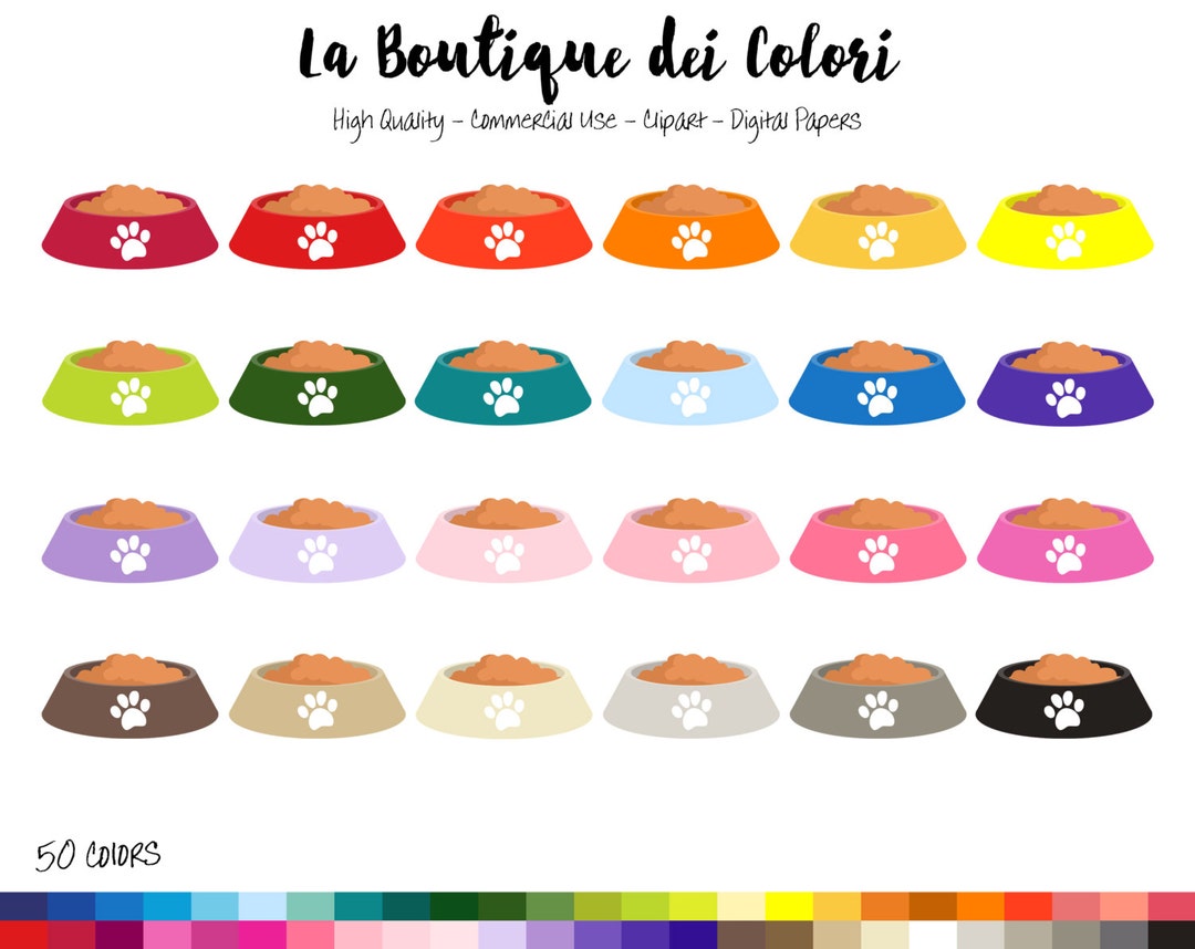 50 Rainbow Pet Food Clip Art, Cute Digital Illustrations PNG, Dog and ...