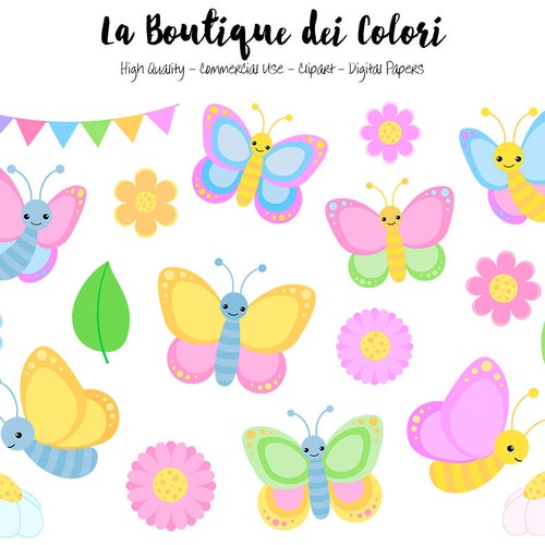 BUTTERFLIES Clipart Butterfly Clip Art SPRING Clipart - Etsy