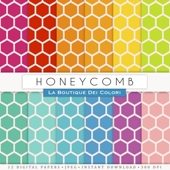 Colorful Honeycomb Digital Paper. honey comb digital paper Download for ...