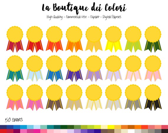 50 Rainbow Award Clip art, Digital illustrations PNG, colorful Ribbon ...