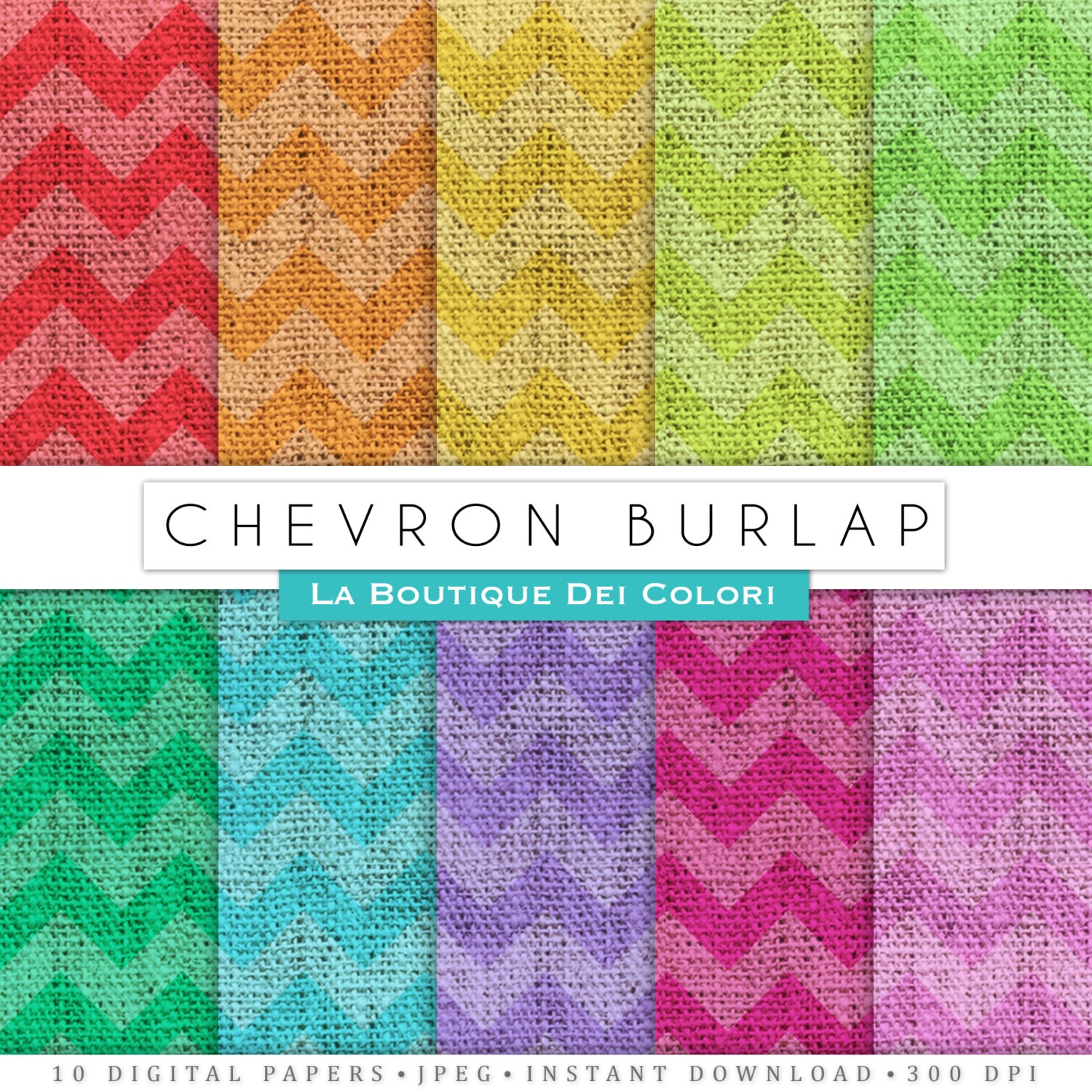 Chevron Burlap Digital Paper Pack 12x12 Printable Instant - Etsy