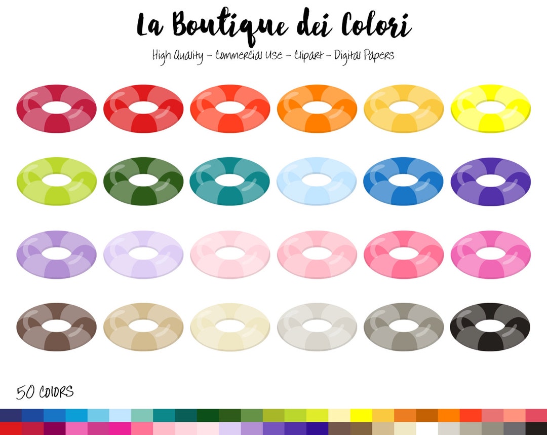50 Rainbow Swim Ring Clipart Cute Digital Illustrations PNG - Etsy