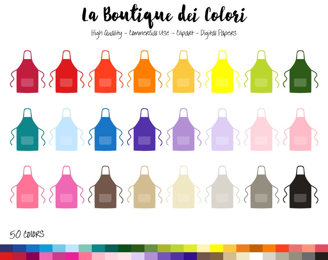 50 Rainbow Apron Clipart, Cute Digital Illustrations PNG, BBQ Dad ...