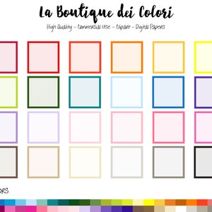 50 Rainbow Solid Color Square Frame Clip Art Banners Digital | Etsy