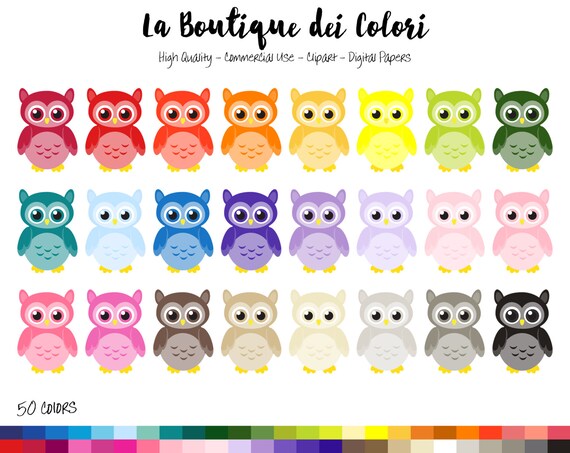 50 Rainbow Owl Clipart, Cute Digital illustrations PNG, Owls, birds ...