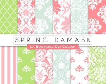 Damask Digital Paper - Etsy