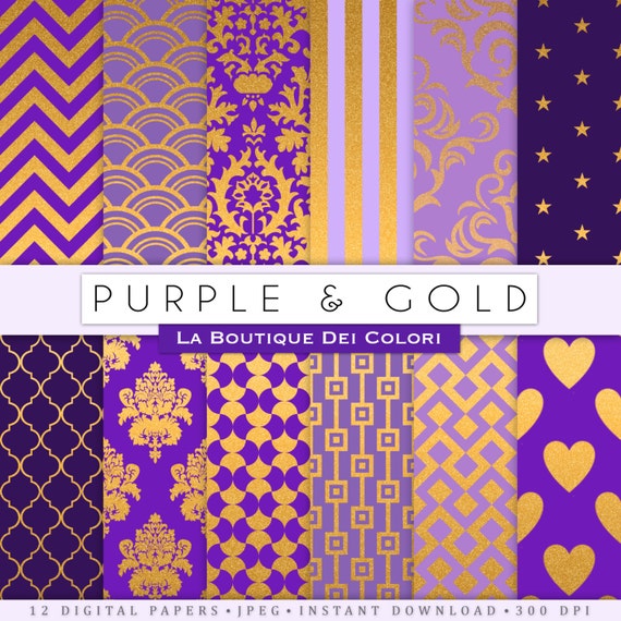 Purple Gold Pattern Background