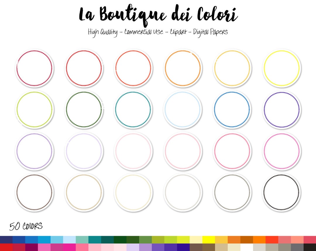 50 Rainbow Circle Frames Clip Art Digital Illustratrions - Etsy