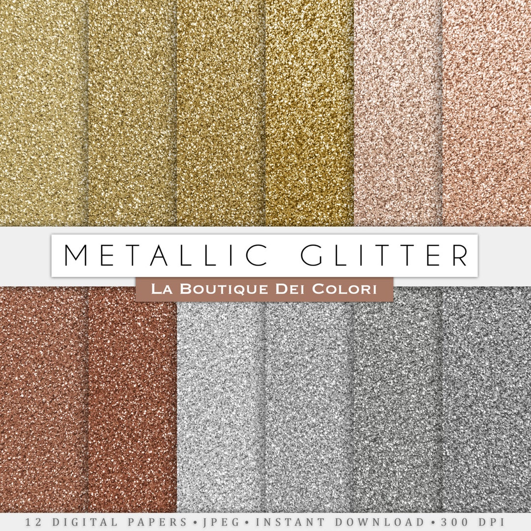 Metallic Glitter Digital Paper. Gold Silver and Bronze - Etsy Australia