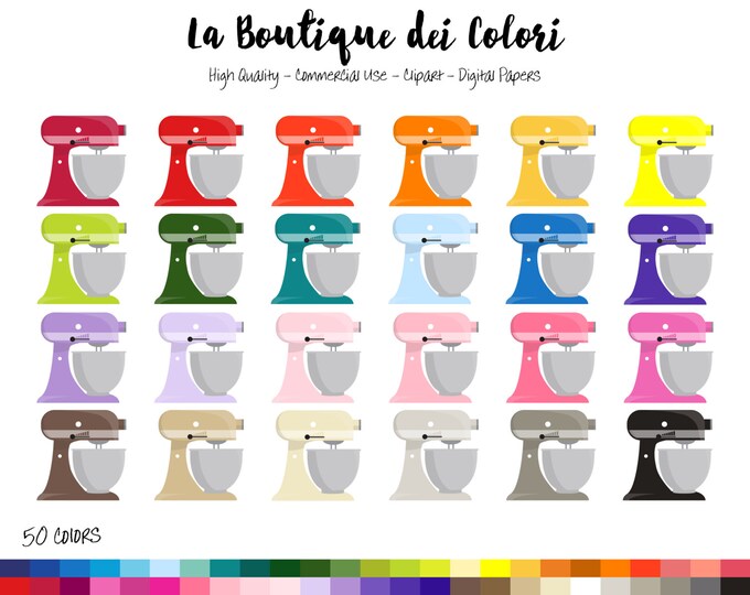 50 Rainbow Kitchen Food Mixer Clip Art, Colorful Graphics PNG, Cute ...