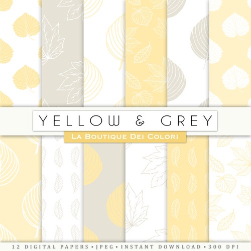 Digital Scrapbook Papers Personal and Commercial Use Yellow - Etsy