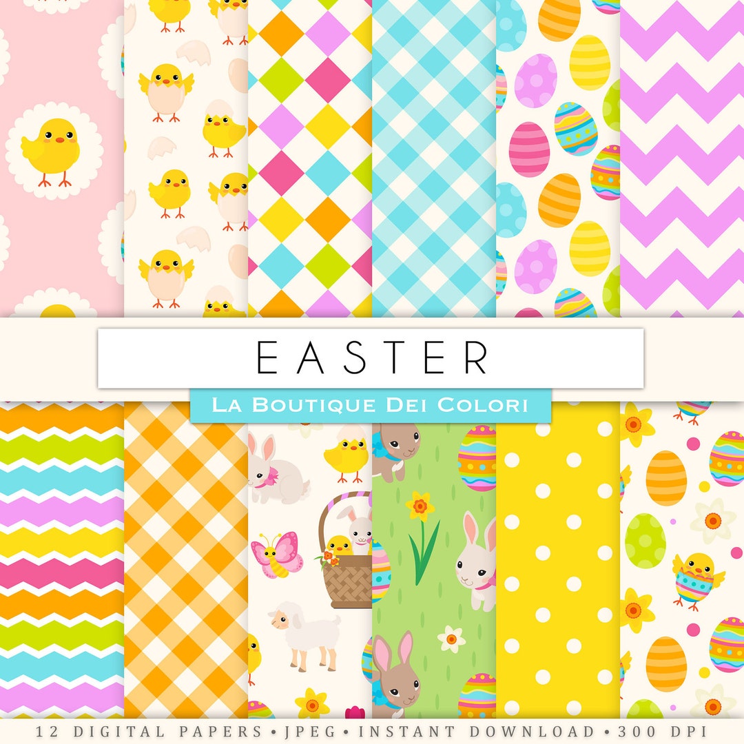 Easter Digital Paper Spring Seamless Patterns Scrapbook - Etsy
