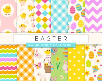 Easter Digital Paper Spring Seamless Patterns Scrapbook - Etsy