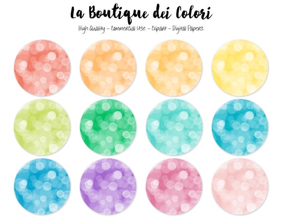 Colorful Bokeh Circles Clipart, Cute Circle Clip art. Printable Round ...