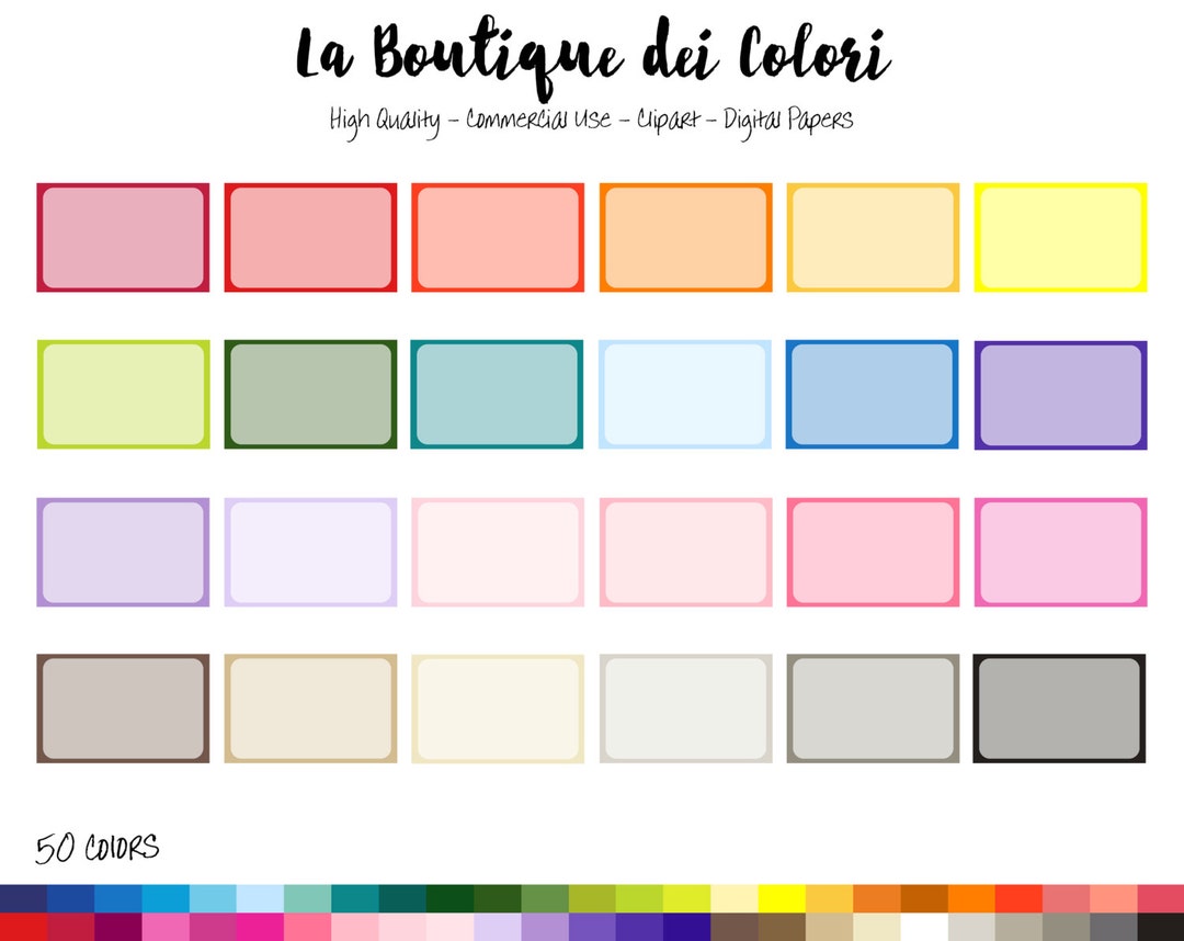 50 Rainbow Half Box Clipart Cute Graphics PNG Small Boxes - Etsy