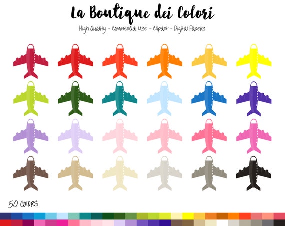50 Airplane Clipart, travel holiday Digital illustrations PNG, plane ...