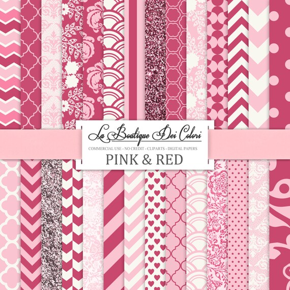 Cute pink digital paper. Pink digital paper pack of pink backgrounds ...