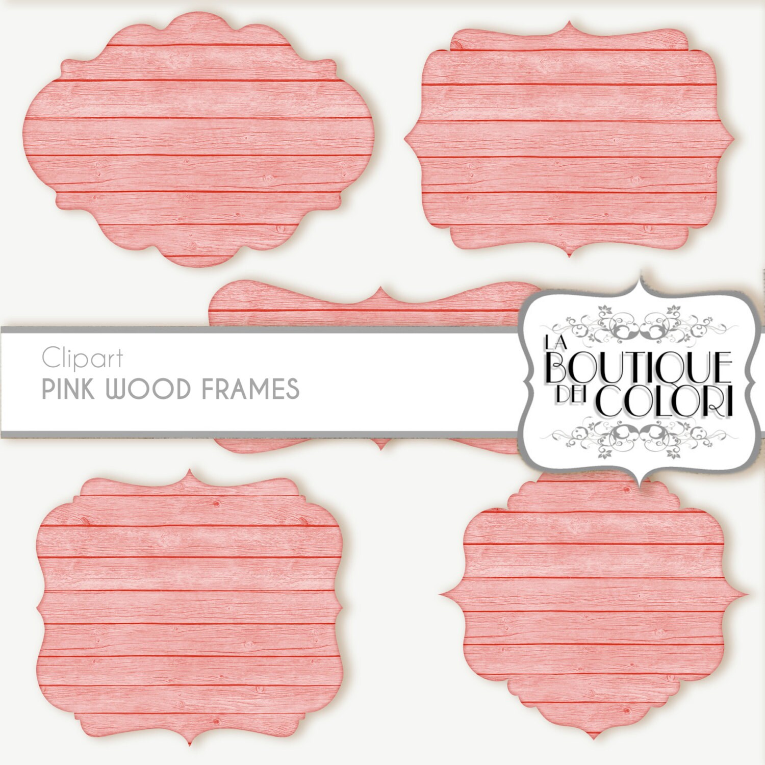 Pink Label Frame Clip Art