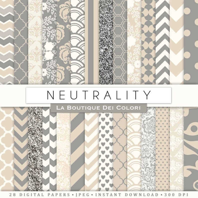 Neutral Digital Paper Patterns. Digital Arrows Paper Pack - Etsy UK
