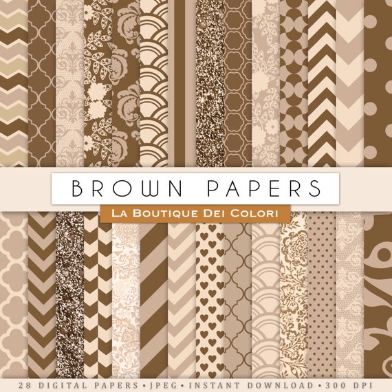Brown Digital Paper. Digital earth Tones, chocolate, beige paper ...