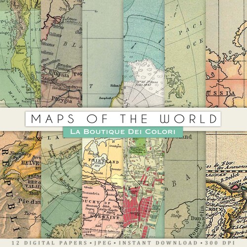 100 Rainbow Maps Textures Digital Paper Vintage Background | Etsy