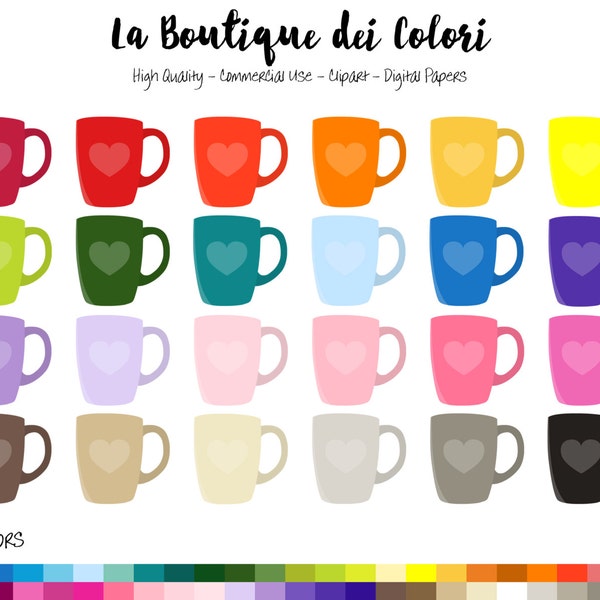 Rainbow Tea Cup Clipart - Etsy
