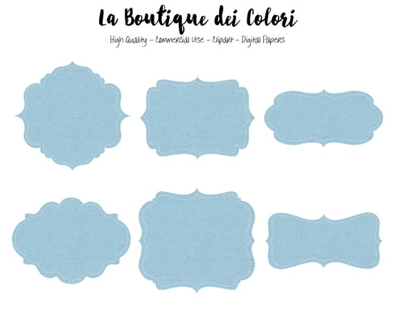 Clip Art Blue Burlap Frames Labels tags Digital Frames Digital burlap ...