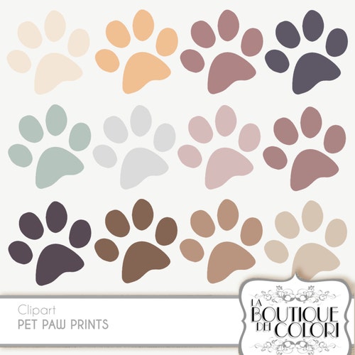 Paw Print Clipart Dog Paws Clip Art Pet Paw Prints Pet - Etsy
