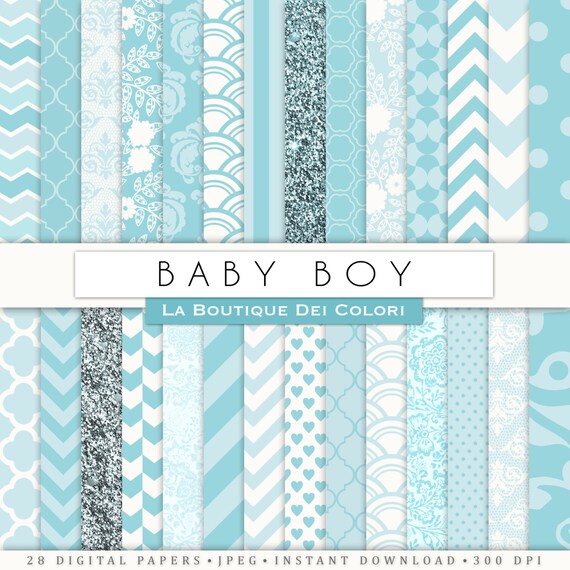 Baby Blue Digital Paper. Pastel blue paper, Nursery digital paper ...