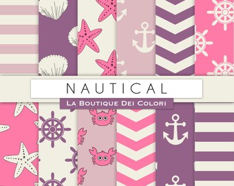 Nautical Digital Scrapbook Papers 10 Nautical Anchors - Etsy