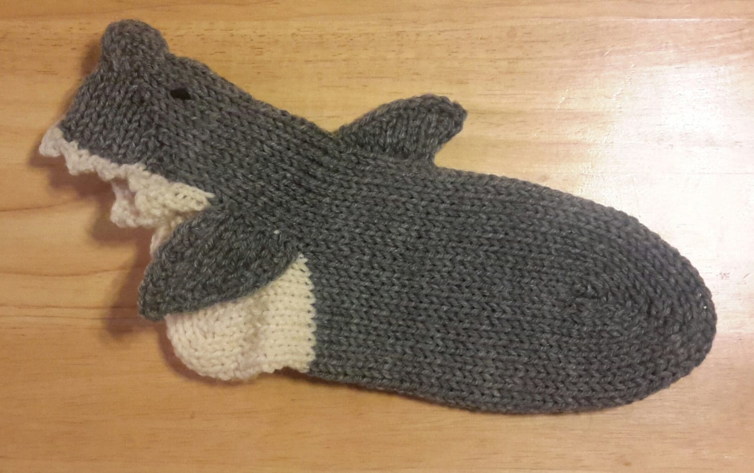 Hand Knit Gray SHARK SOCKS - Etsy