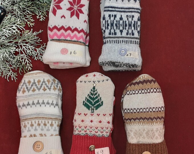 SALE! Felted Wool Blend Mittens, Women's Mittens, Fleece Lined Mittens ...