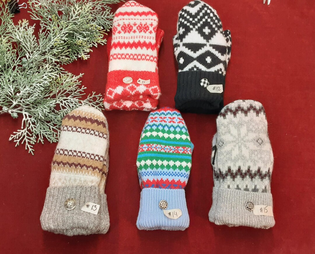 Sweater Mittens. Wool Blend Mittens. Women's Mittens - Etsy