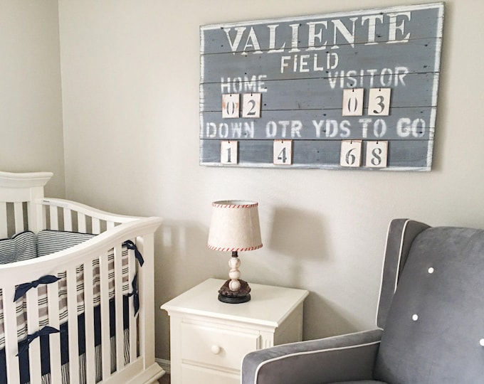 Custom Rustic Football Vintage Sports Scoreboard - Etsy