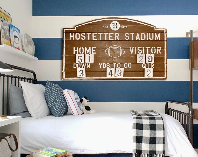 Custom Arched FOOTBALL Rustic Vintage Sports Scoreboard - Etsy