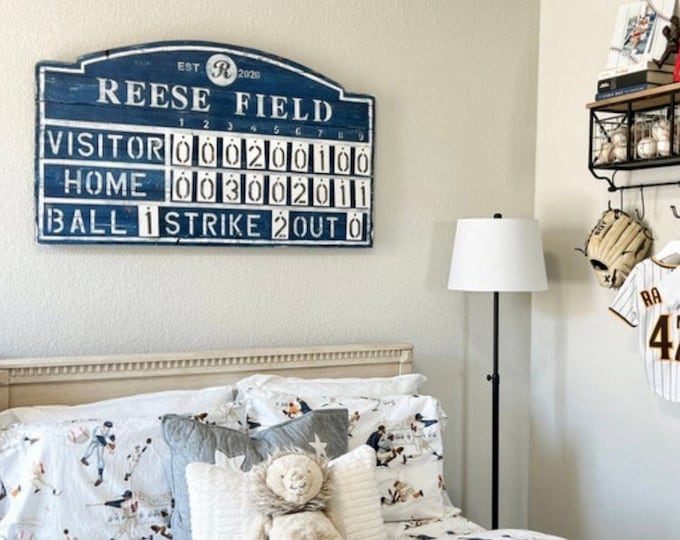 Custom Arched Rustic Baseball Vintage Sports Scoreboard - Etsy