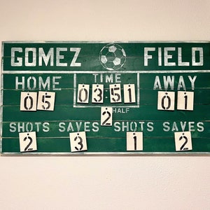 Custom SOCCER Rustic Vintage Sports Scoreboard - Etsy