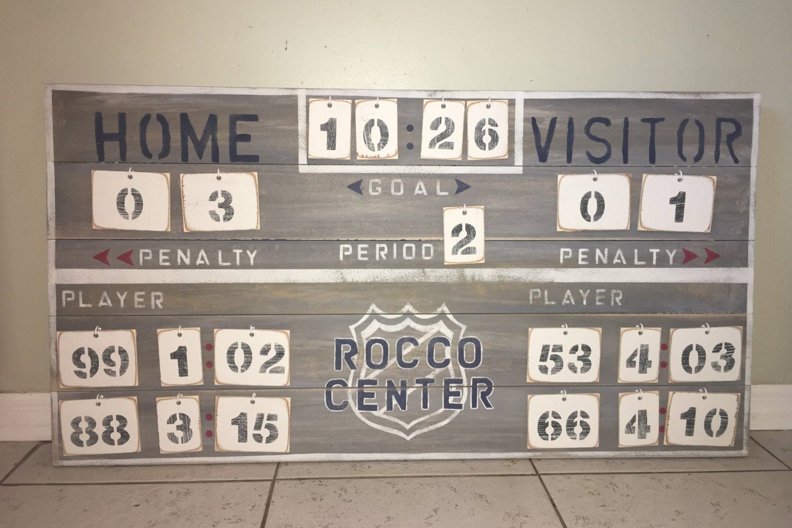 Custom Rustic Hockey Vintage Sports Scoreboard | Etsy