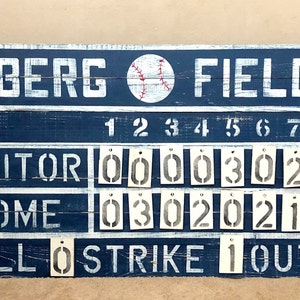 Custom Rustic Baseball Vintage Sports Scoreboard - Etsy