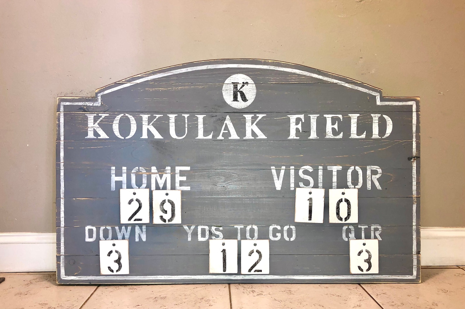 Custom Arched FOOTBALL Rustic Vintage Sports Scoreboard - Etsy