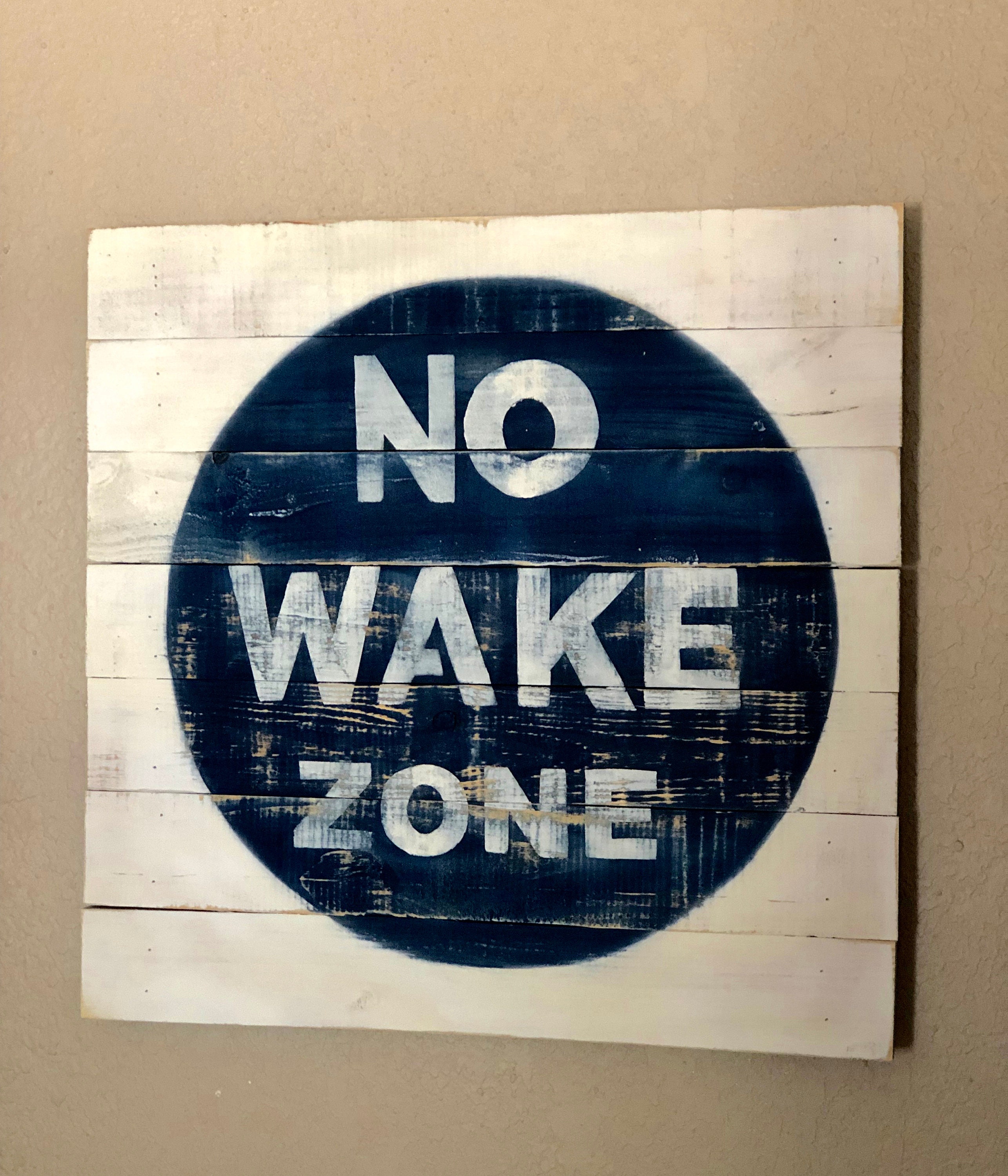 NO WAKE ZONE Rustic Nautical Wood Sign Baby Nursery | Etsy