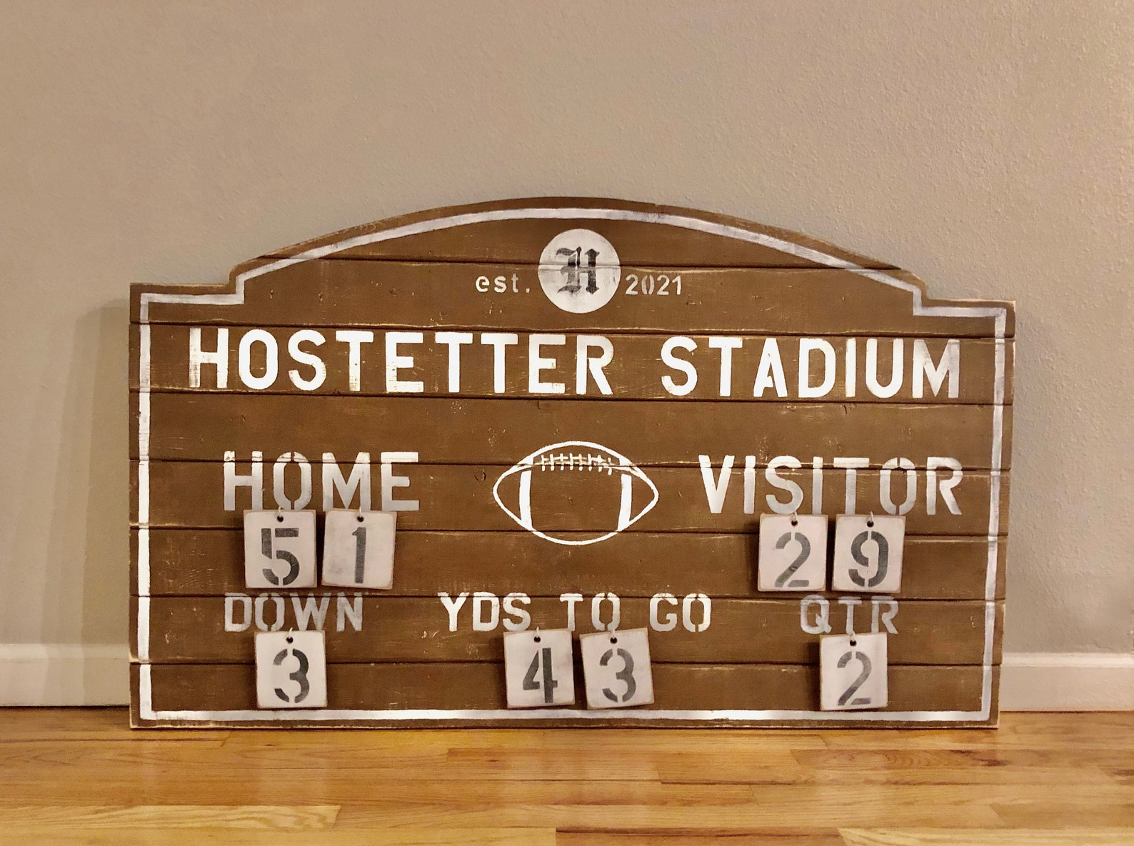 Custom Arched FOOTBALL Rustic Vintage Sports Scoreboard - Etsy