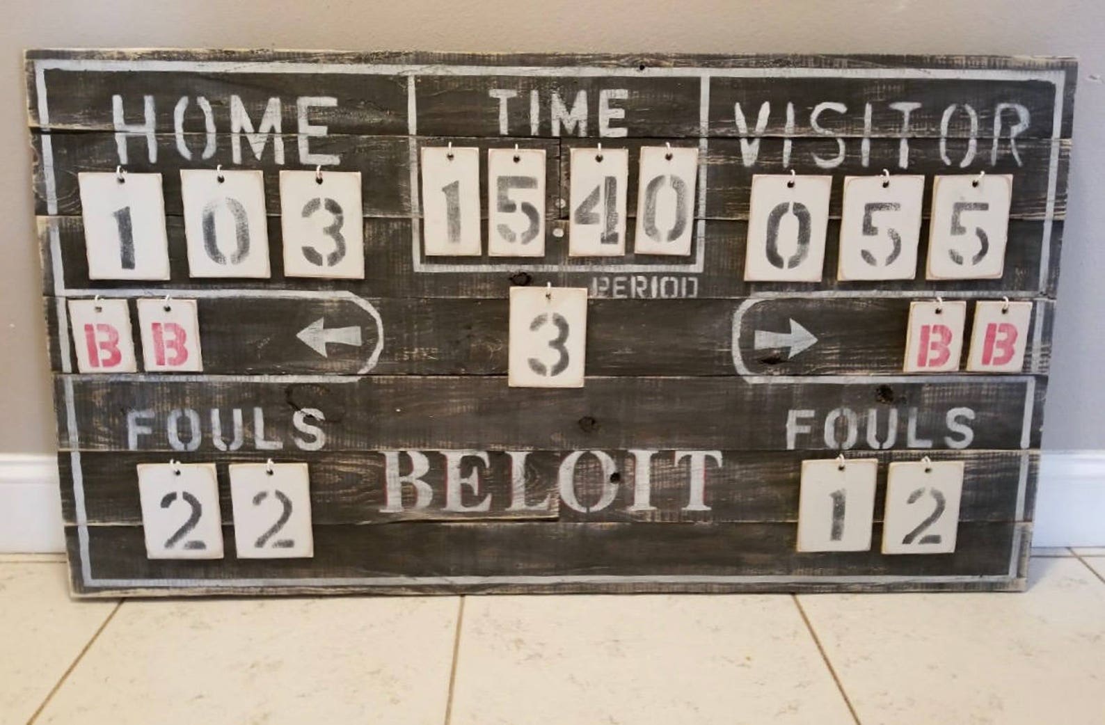 Custom Rustic Basketball Vintage Sports Scoreboard - Etsy